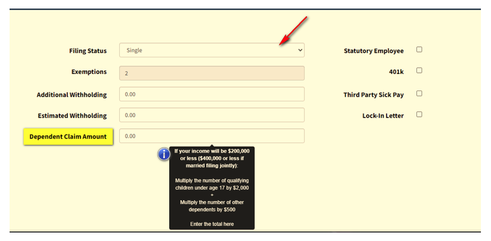 How do I enter W-4 data?